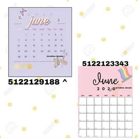Roblox Decals Calendar Decal Bloxburg Decals Codes Bloxburg Decal Codes