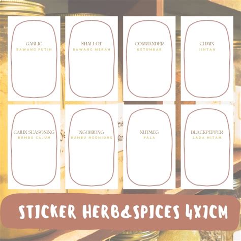 Jual STICKER LABEL BUMBU DAPUR 4x7 CM REMPAH REMPAH BUMBU BUBUK