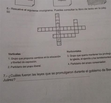 Resuelve El Siguiente Crucigrama Puedes Consultar Tu Libro De Texto En
