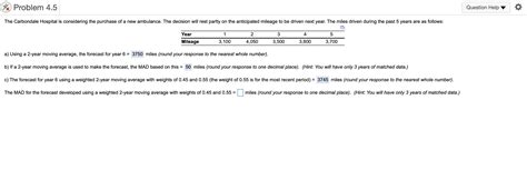 Solved Problem Question Help The Carbondale Hospital Is Chegg