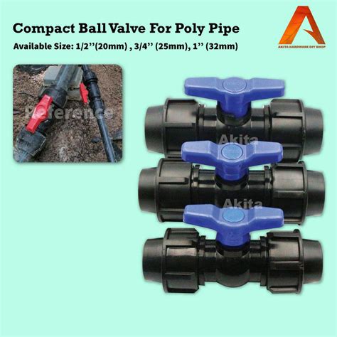20mm 25mm 32mm PE PVC Compact Ball Valve For Poly Pipes 1 2 3 4 1