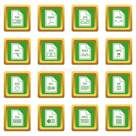 Iconos Fijados Estilo Simple Del Formato De Archivo Stock De