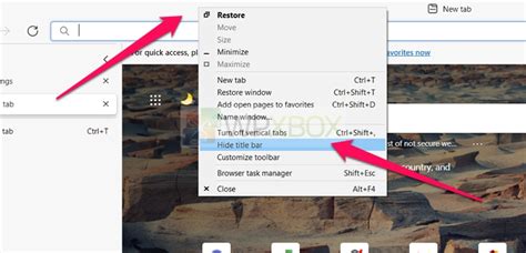 how to show or hide title bar in vertical tabs mode in microsoft edge