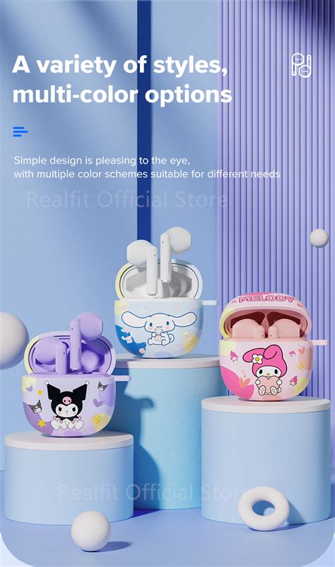 Tai Nghe Bluetooth 5 3 TWS Không Dây Realfit F1 Kèm Hộp Đựng Dễ Thương