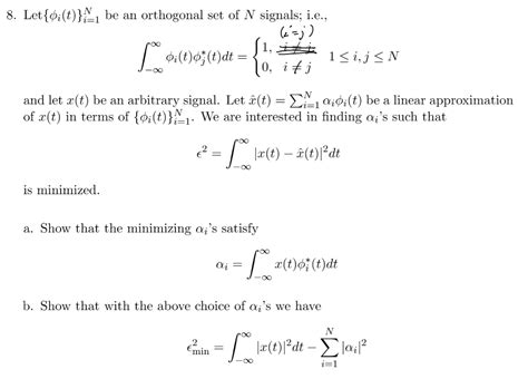 8 let t be an orthogonal set of n signals i e co