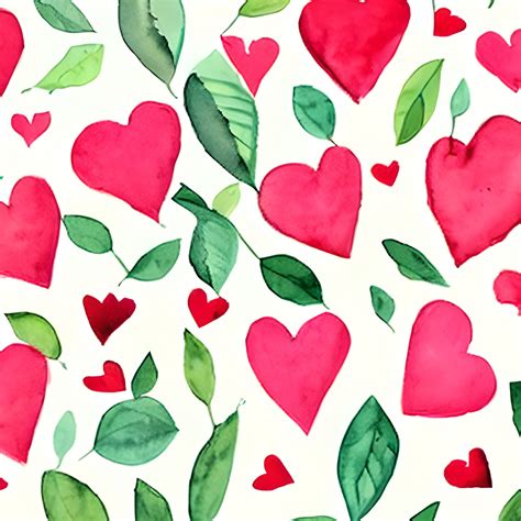 Watercolor Hearts And Leaves Paper Free Stock Photo Public Domain