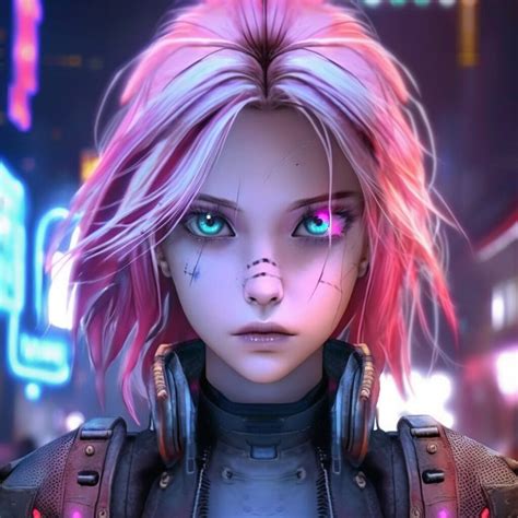Cyberpunk Girl Cyberpunk Character Female Character Concept Character Art Pink Purple Hair