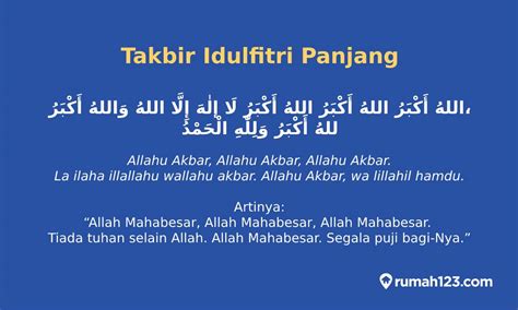 Bacaan Takbir Idul Fitri Arab Latin Dan Artinya