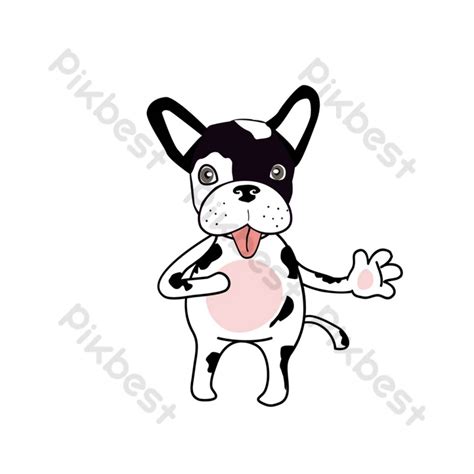 손으로 그린 만화 바람 동물 의인화 된 목격 된 강아지 일러스트 PNG AI 무료 다운로드 Pikbest