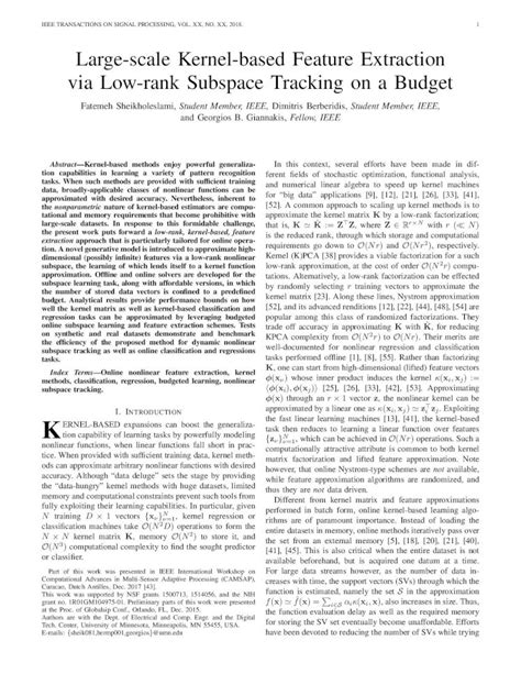 pdf large scale kernel based feature extraction via low rank · large scale kernel based