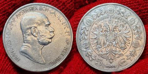 Österreich Austria 5 Corona Kronen 1909 Franz Josef I 1848 1916 St