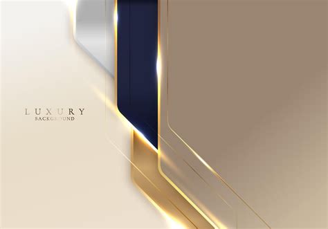 Abstract 3D Blue And Golden Stripes Geometric Shapes With Shiny Gold