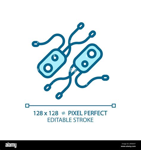 D Customizable Thin Line Blue Helicobacter Pylori Icon Stock Vector