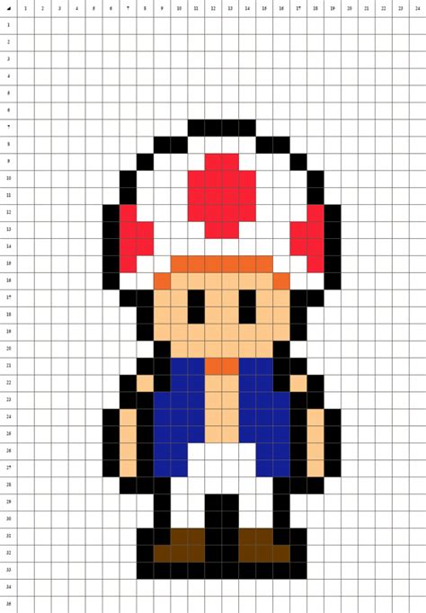 Toad Mario Pixel Art