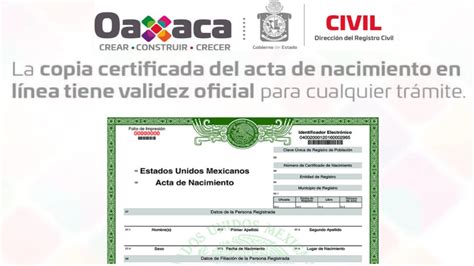 C Mo Sacar Un Acta De Nacimiento En L Nea Y Cu Nto Cuesta En Oaxaca