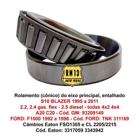 Cone Rolamento C Nico Eixo Entalhado S Blazer Ac F Rm Auto
