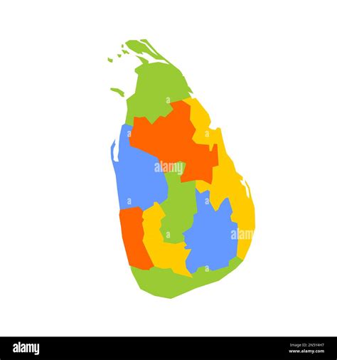Sri Lanka Politische Karte Der Verwaltungsabteilungen Provinzen