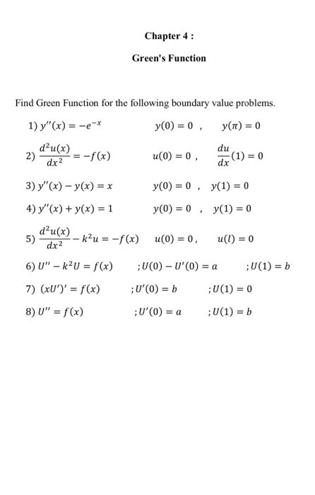 solved chapter 4 green s function find green function for