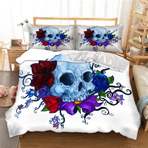 Housse de Couette Tête de Mort Atidor 2 taies d Oreillers Skull