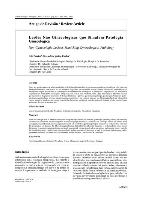 PDF Artigo de Revisão Review Article Lesões Não radiographs