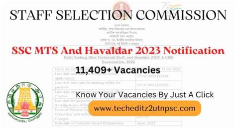 Ssc Mts And Havaldar Notification Techeditz Utnpsc