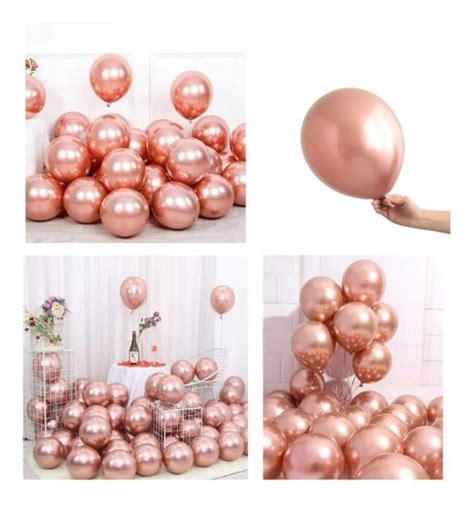 Bexiga Balões Metalizado Cromado Rose Gold Super Brilhantes 10