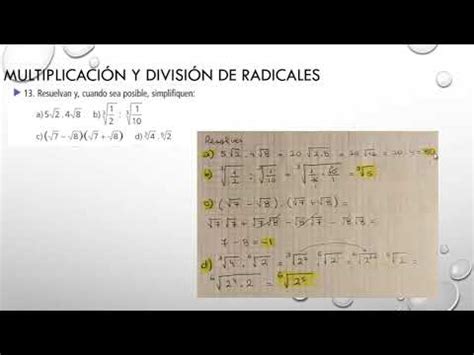 Explicación ejercicios Radicales Parte 1 YouTube