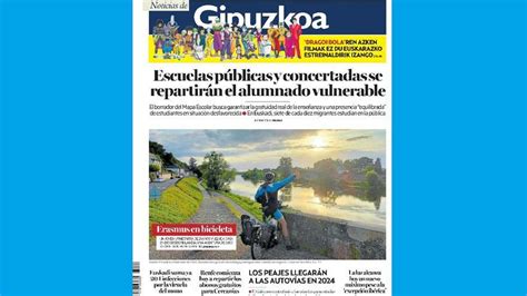 Portada de NOTICIAS DE GIPUZKOA de este miércoles 24 de agosto