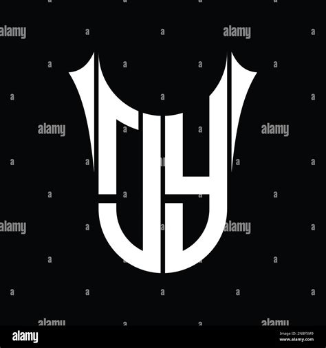 JY Logo Monogram Shield Sharp Half Round Shape Vector Images Design
