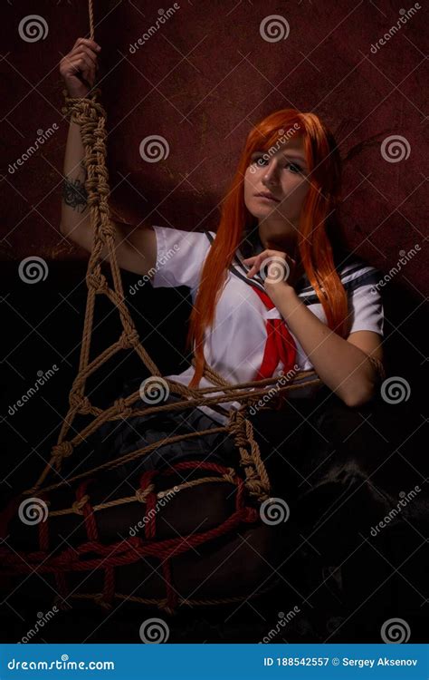 Anime Girl With A Shibari Knots Stock Image Image Of Knots Japan