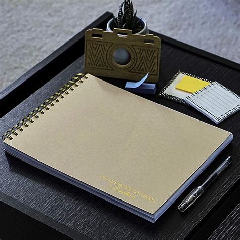 Large Landscape Notebook A4 Kraft Hardcover Wirebound Spiral Notebook