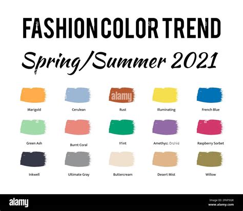 Fashion Color Trend Spring Summer 2021 Trendy Colors Palette Guide
