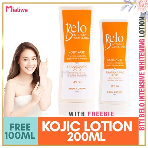 Belo Intensive Whitening Body Lotion 200mL Free 100mL Kojic Acid