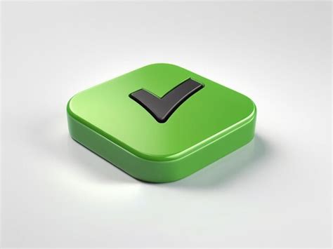 Premium Photo 3d Green Tick Button Like Or Correct Symbol Icon