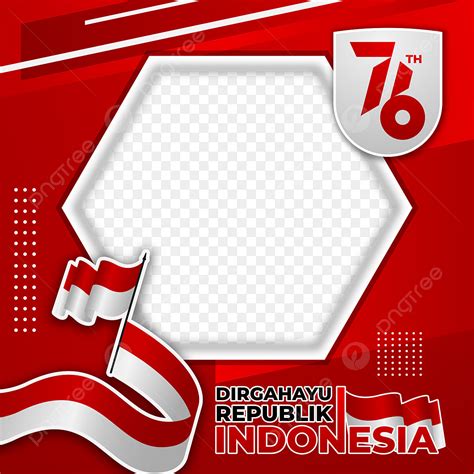 Twibbon Of Indonesia Independence Day With Hexagonal Frame Twibbon