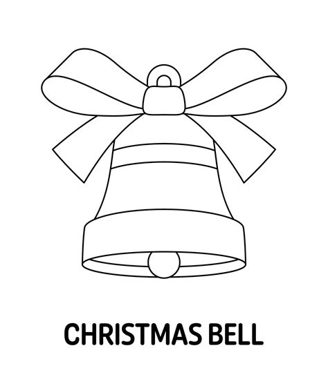 página para colorear con campana de navidad para niños 12748280 Vector