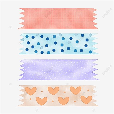 Cute Washi Tape Hd Transparent Cute Watercolor Cartoon Washi Tape