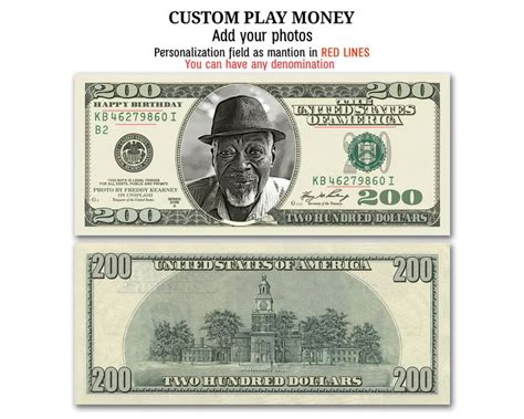 Fake Money Money Bill Art Fake Dollar Bill Digital Money Etsy
