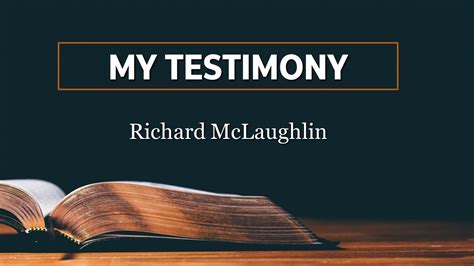 My Testimony Richard Mclaughlin Amazing Grace Fellowship Youtube