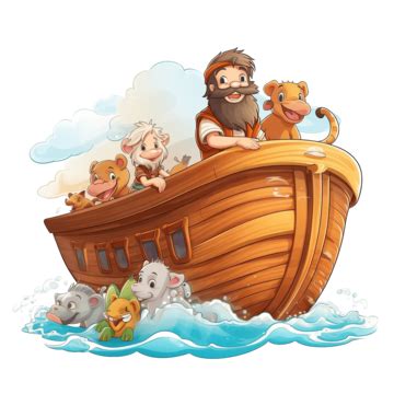 Noah On His Ark Bible Story Bible Story Noah Ark Ark PNG Transparent
