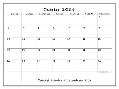 Calendario Junio 2024 Tiza LD Michel Zbinden CO