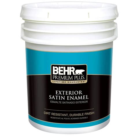BEHR Premium Plus 5 Gal Medium Base Satin Enamel Exterior Paint 940005