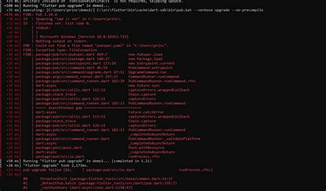 Flutter Is Always Looking For The Pubspec Yaml In C User Folder And