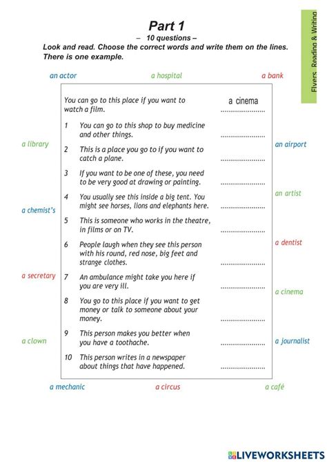 Flyers Reading Writing Worksheet Writing Worksheets Reading Writing