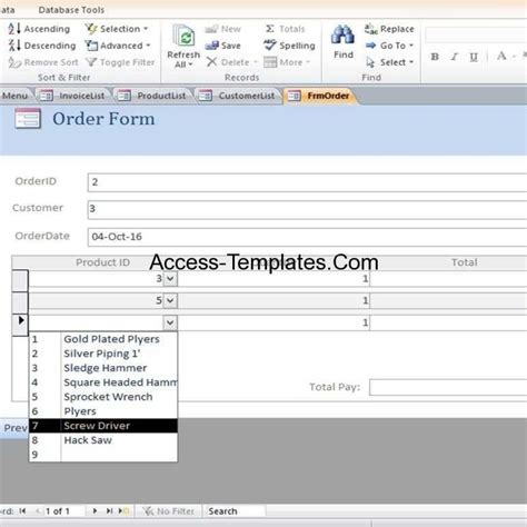 Invoice Access Database Template