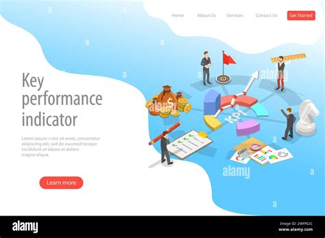 Key Performance Indicator Flat Isometric Vector Landing Page Template
