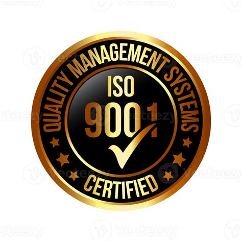 ISO 9001 Certified Rubber Stamp Badge Label Logo QMS Standard
