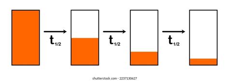 Vector Illustration Half Life Radioactive Decay Stock Vector Royalty