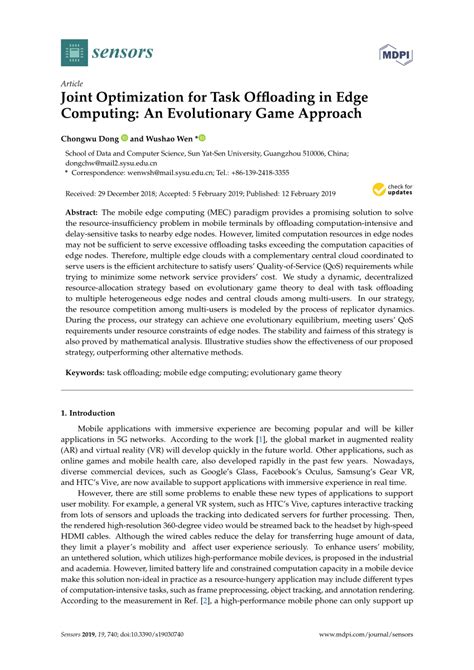pdf joint optimization for task offloading in edge computing an evolutionary game approach