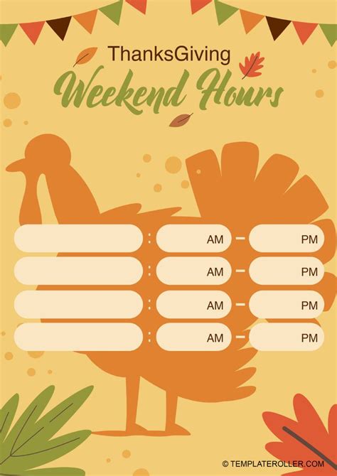 Thanksgiving Holiday Hours Template Thanksgiving Templates Holidays
